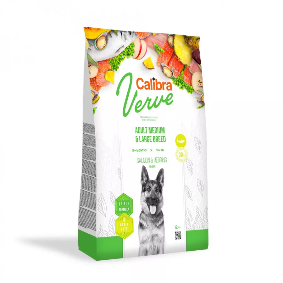 Calibra Dog Verve Grain Free Adult Medium/Large Salmon & Herring ...