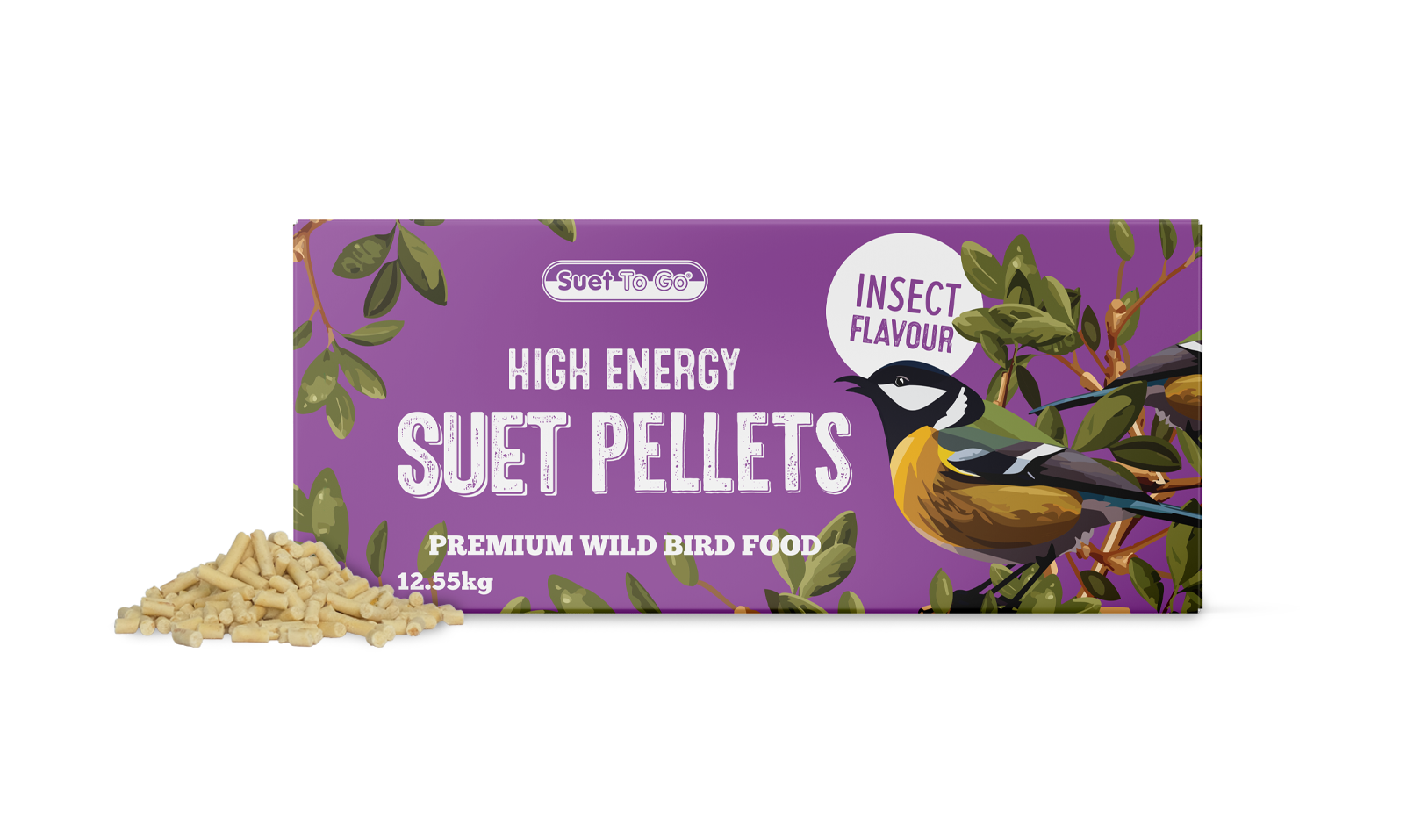Suet to Go High Energy Suet Pellets Insect Box Premium Wild Bird Food ...