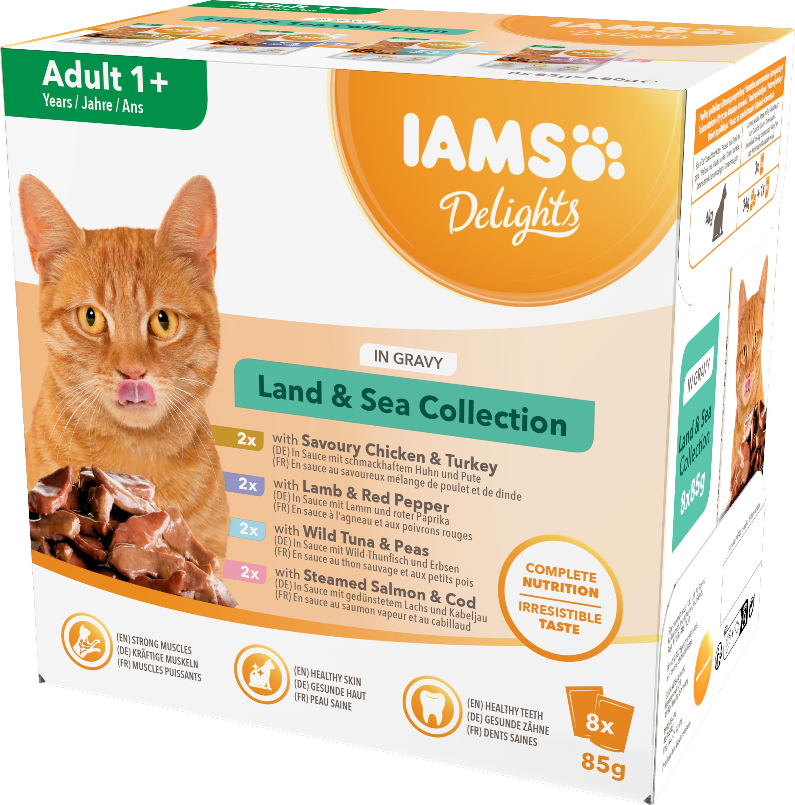 Iams Delights Land & Sea Collection in Gravy Wet Cat Food – MedicAnimal