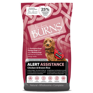 Burns Alert Assistance Adult/Senior Dry Dog Food - Chicken & Brown Rice ...