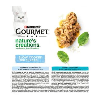 Gourmet Nature's Creation Mini Fillets Adult Wet Cat Food in Tins ...