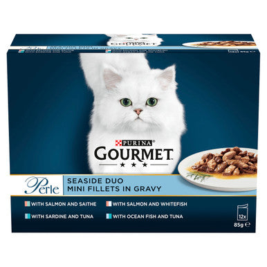 Gourmet Perle Mini Fillets Adult Wet Cat Food in Pouches - Seaside Duo ...