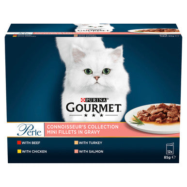 Gourmet Perle Mini Fillets Adult Wet Cat Food in Pouches - Connoisseur ...